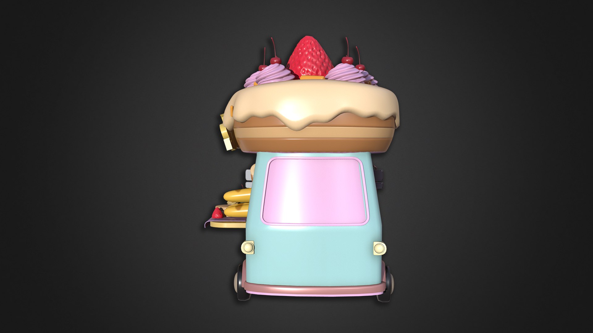 3D Asset - Cartoons - Food Sweet Cake Car - TurboSquid 2158136