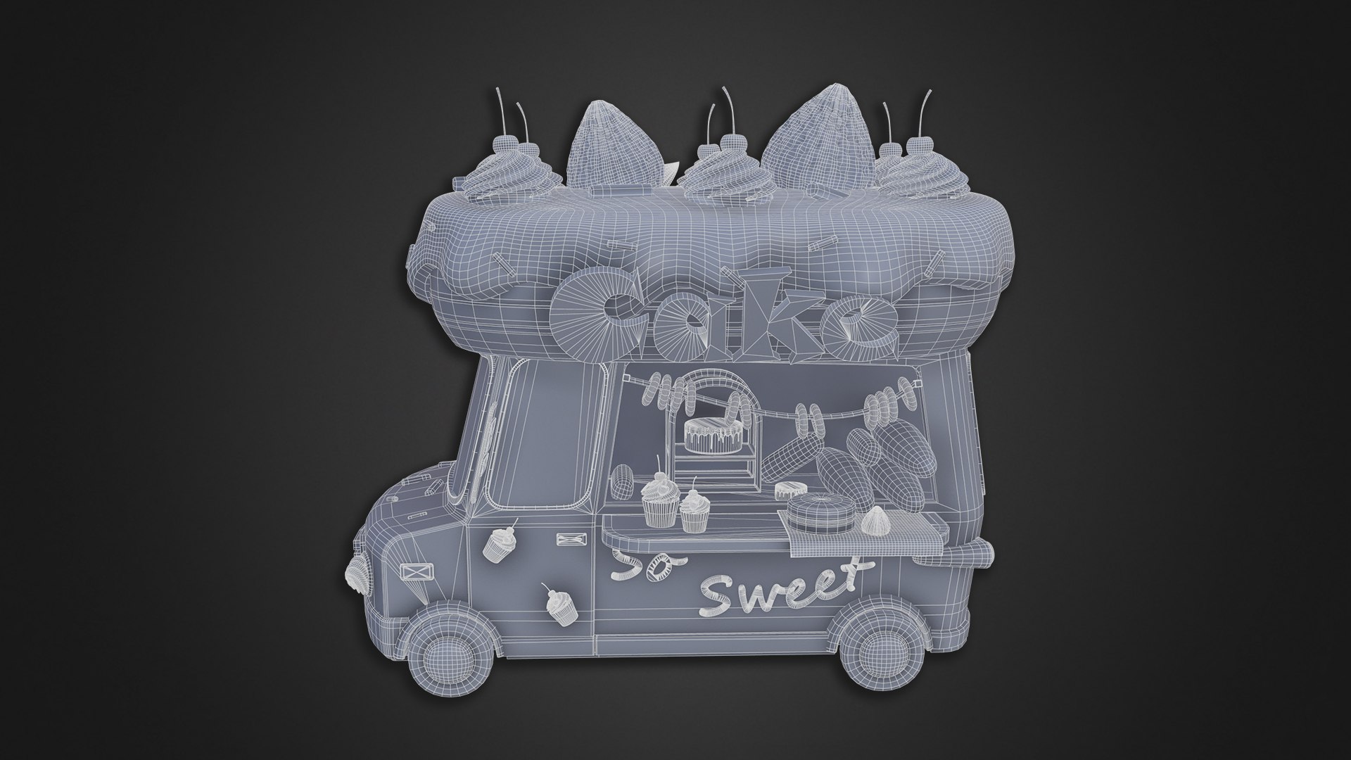3D Asset - Cartoons - Food Sweet Cake Car - TurboSquid 2158136