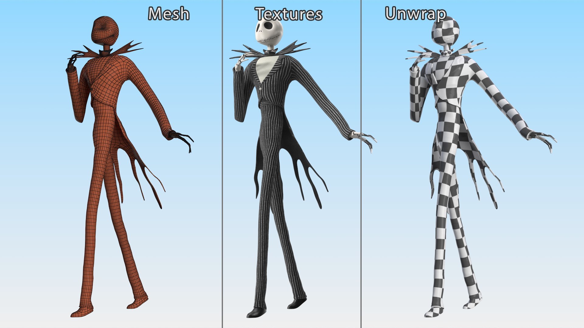 Character Jack Skellington Walking 3D Model - TurboSquid 2006686