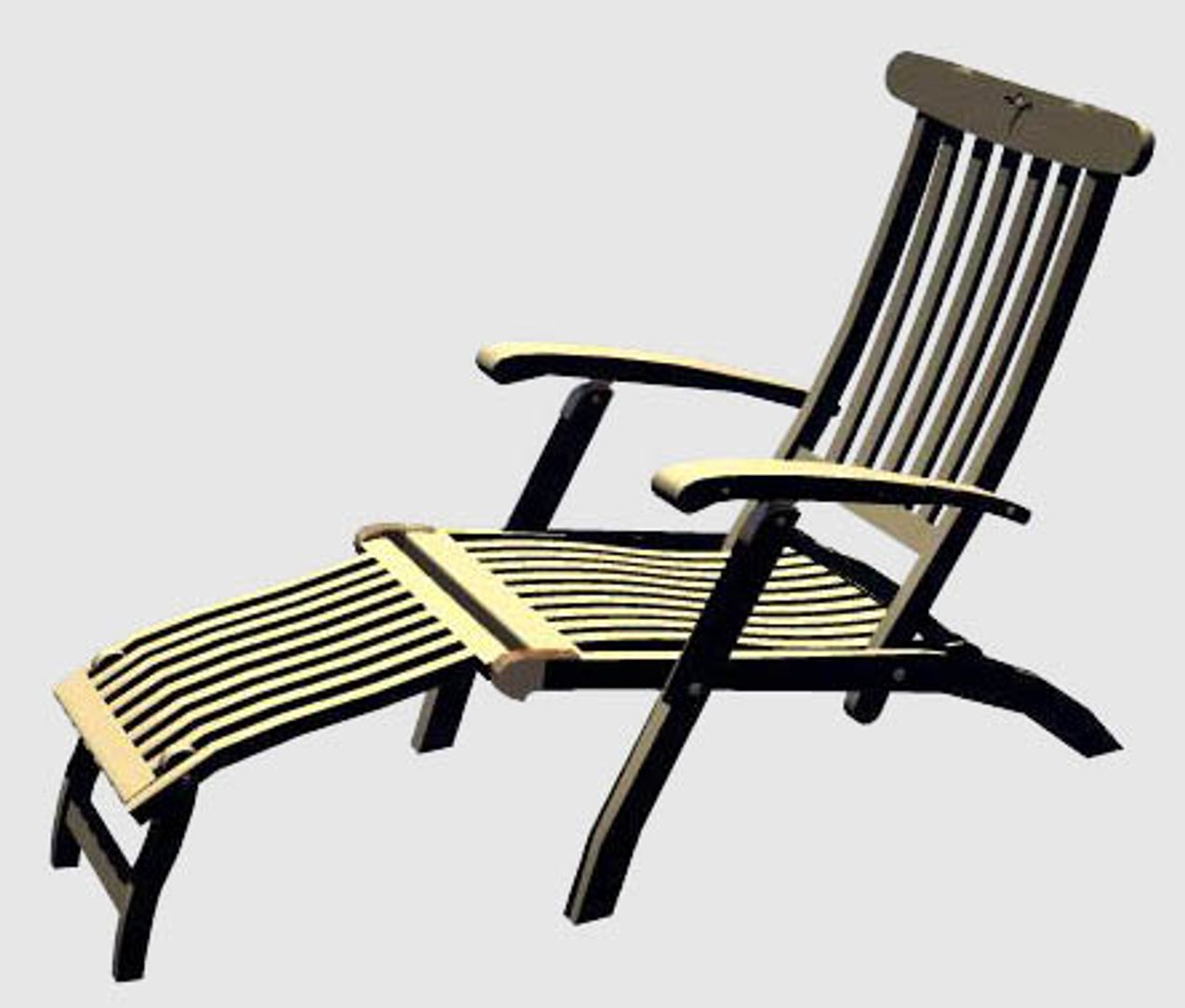 3d Model Teak Lounger Chair