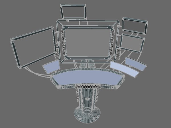 3d terminal scifi computer model