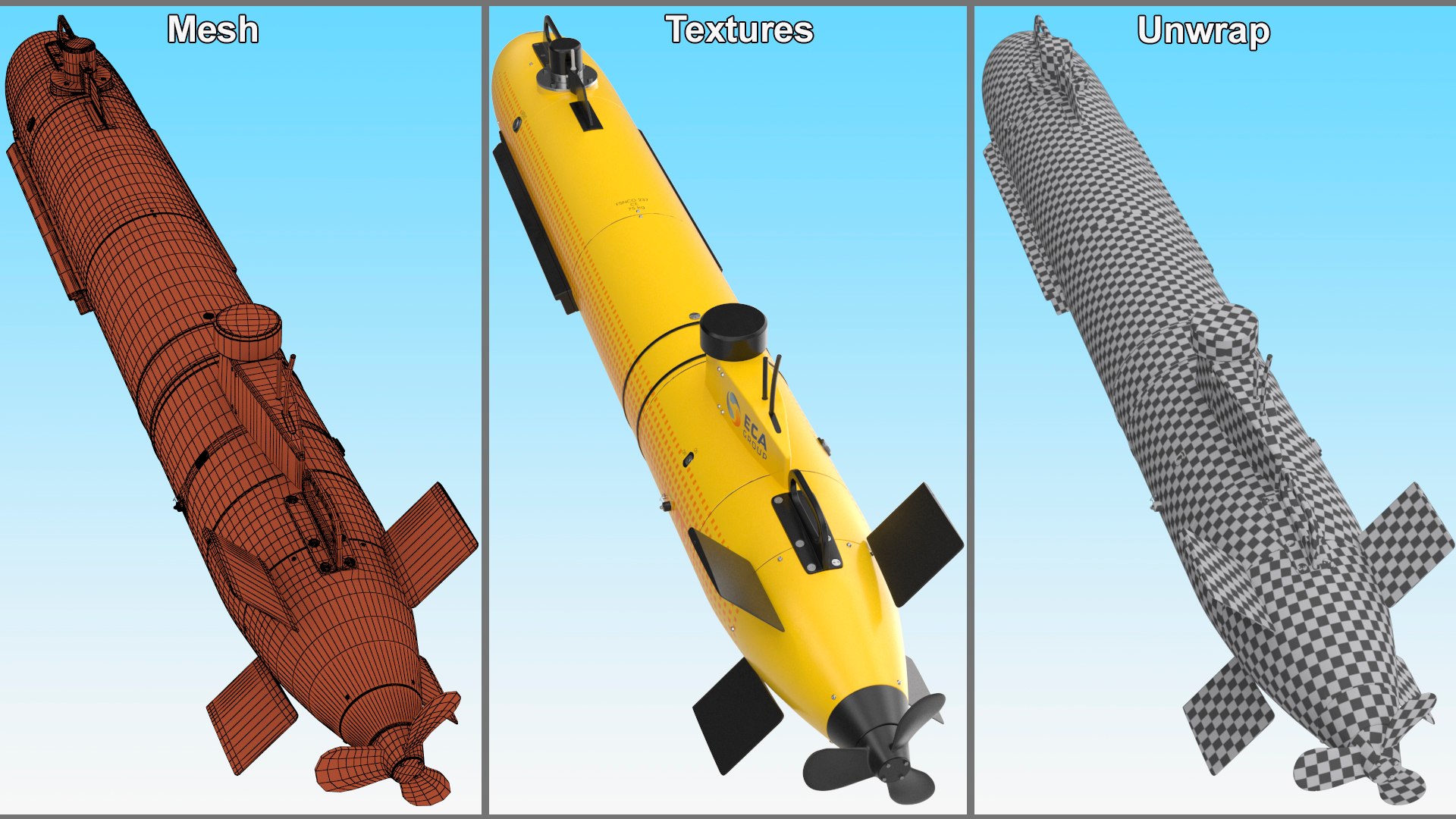 3D Autonomous Underwater Vehicle A9 ECA Group - TurboSquid 2174277 3D Autonomous Underwater Vehicle A9 ECA Group - TurboSquid 2174277