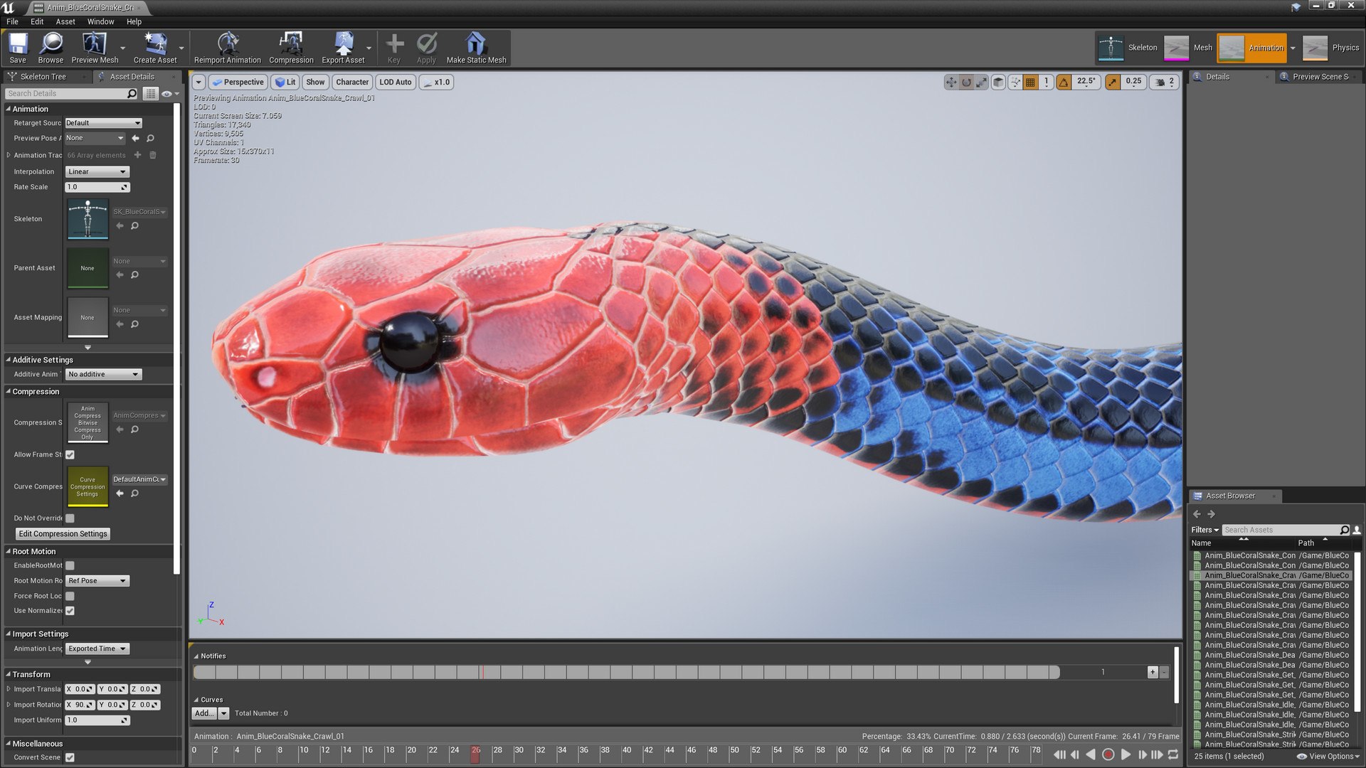 Animated Blue Coral Snake 3D Model - TurboSquid 1950260