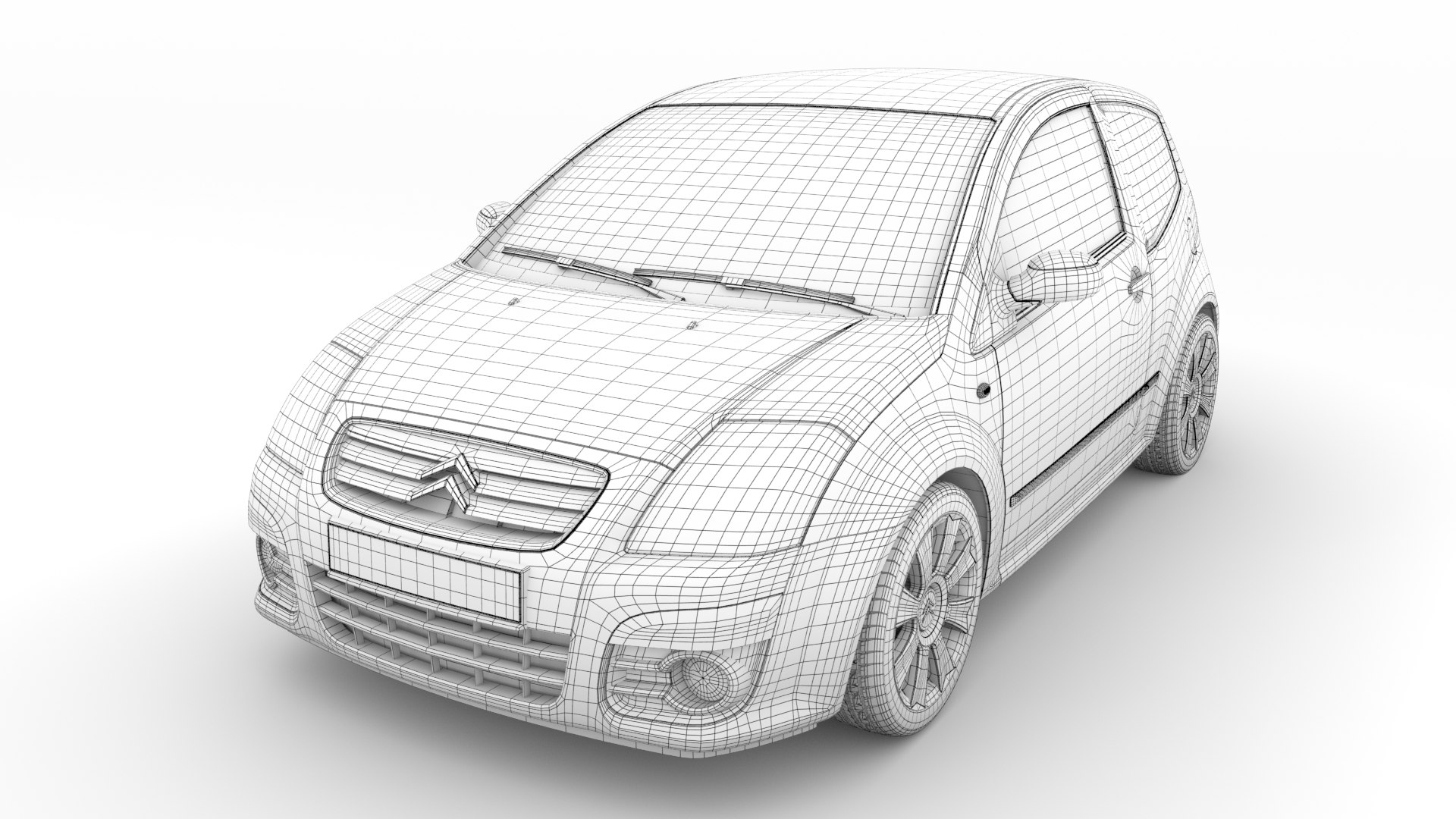 Citroen C2 Car 3d Model