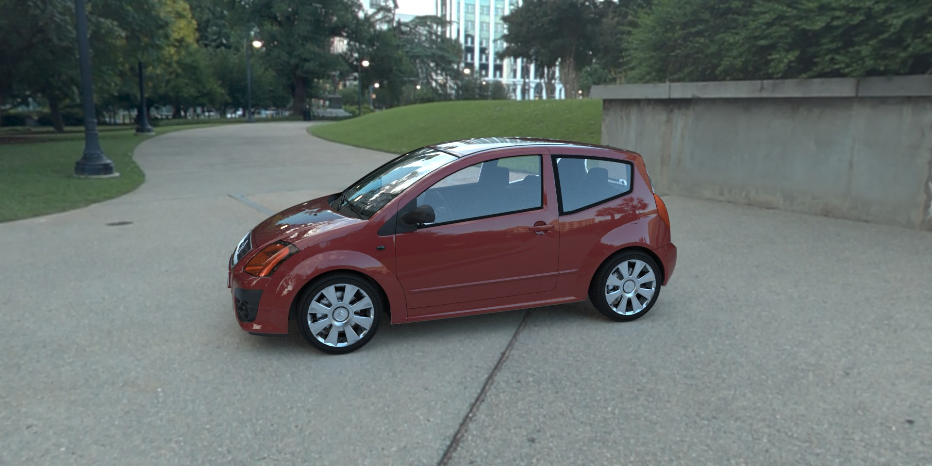 Citroen C2 Car 3d Model