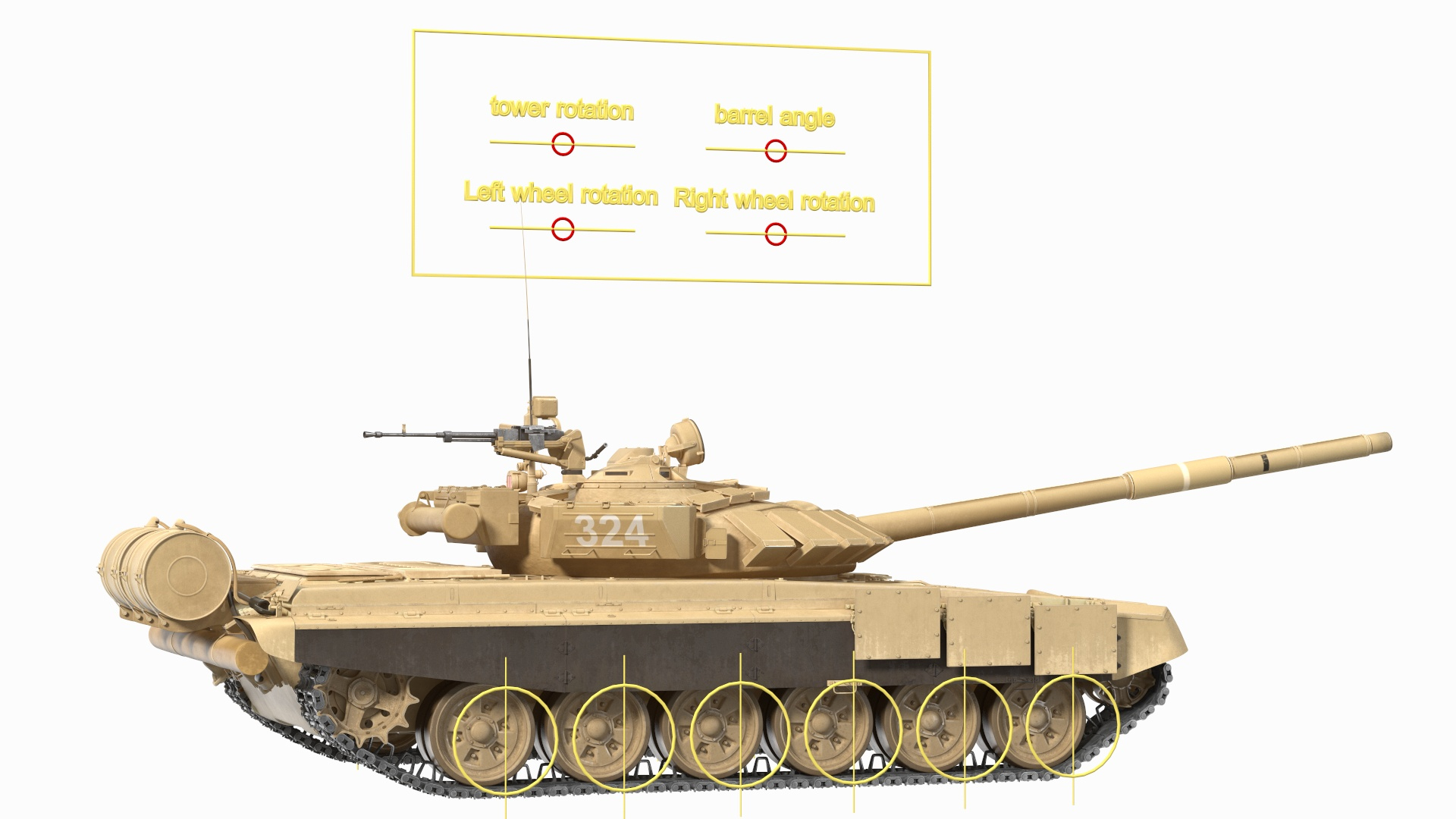 Russian Tank T-72B3 Sand Color Rigged 3D model - TurboSquid 2175118