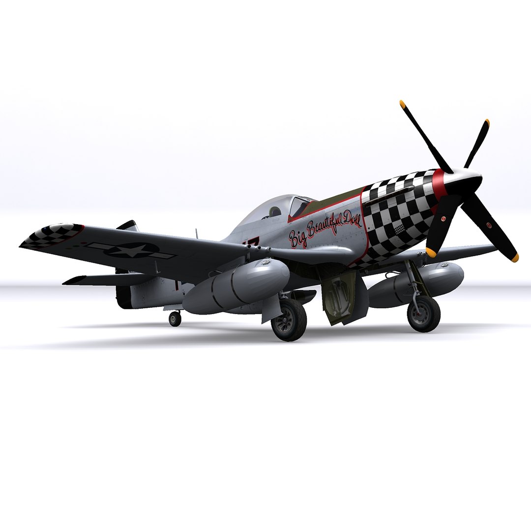 3d p-51 mustang fighter p-51d