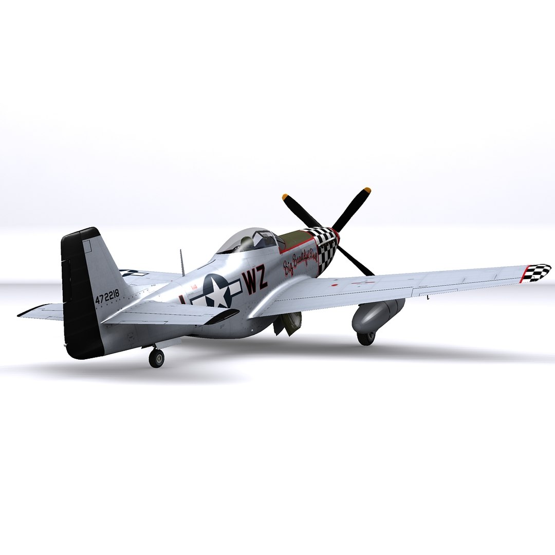3d p-51 mustang fighter p-51d