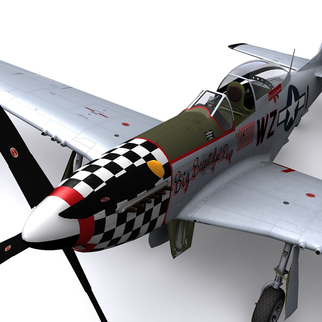 3d p-51 mustang fighter p-51d