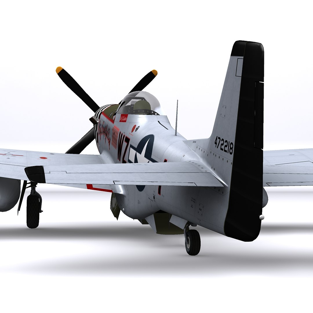 3d p-51 mustang fighter p-51d