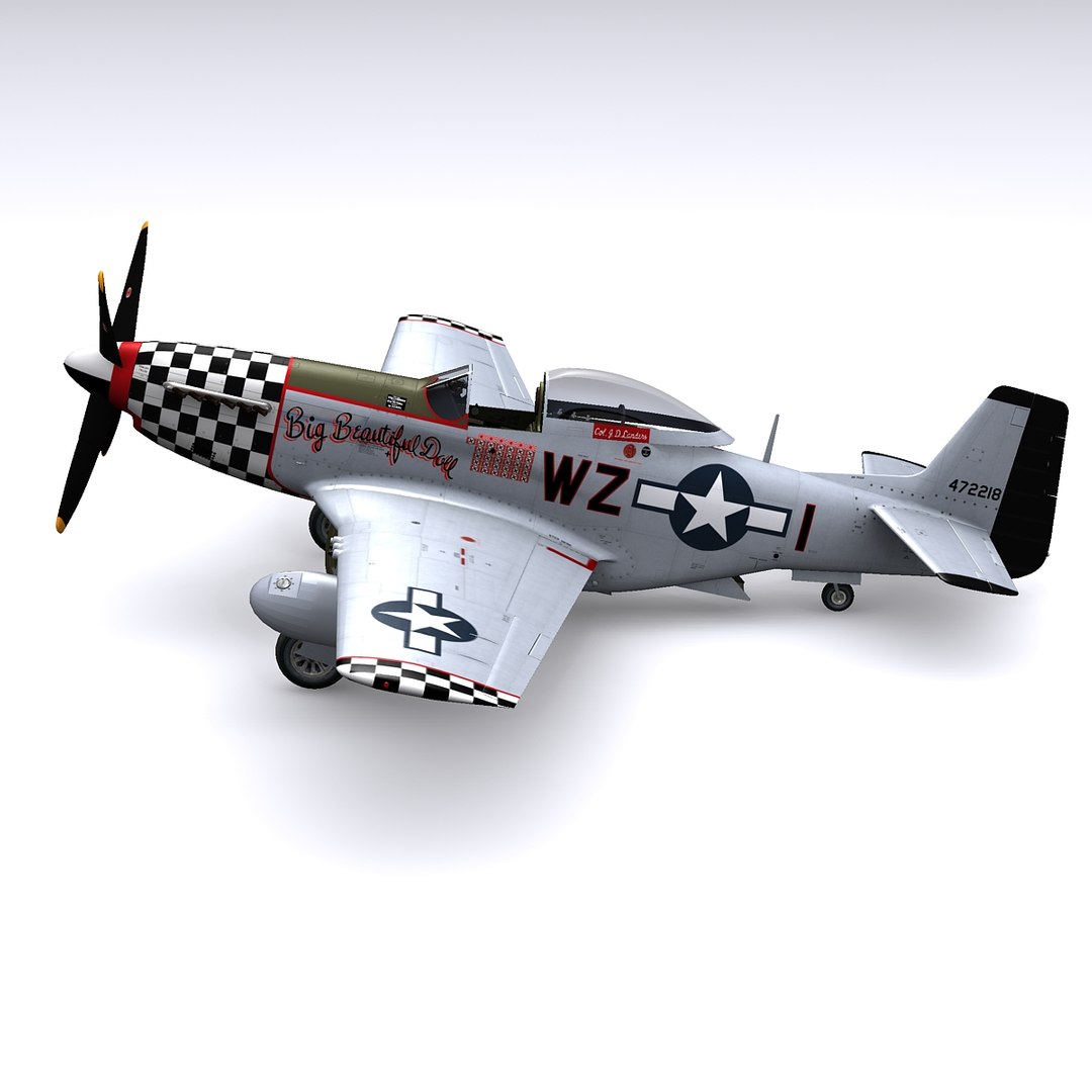 3d p-51 mustang fighter p-51d
