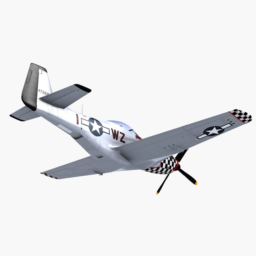 3d p-51 mustang fighter p-51d
