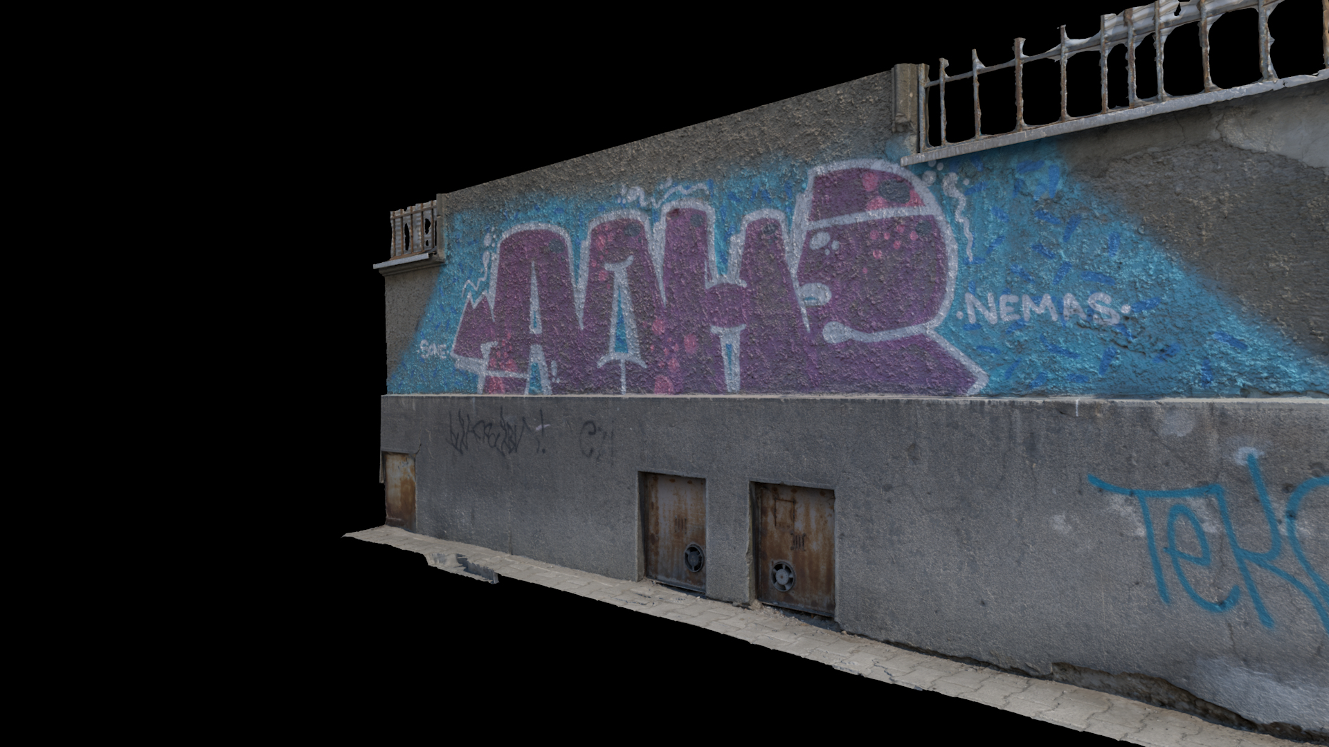 Facade With Graffiti Model - TurboSquid 2087162