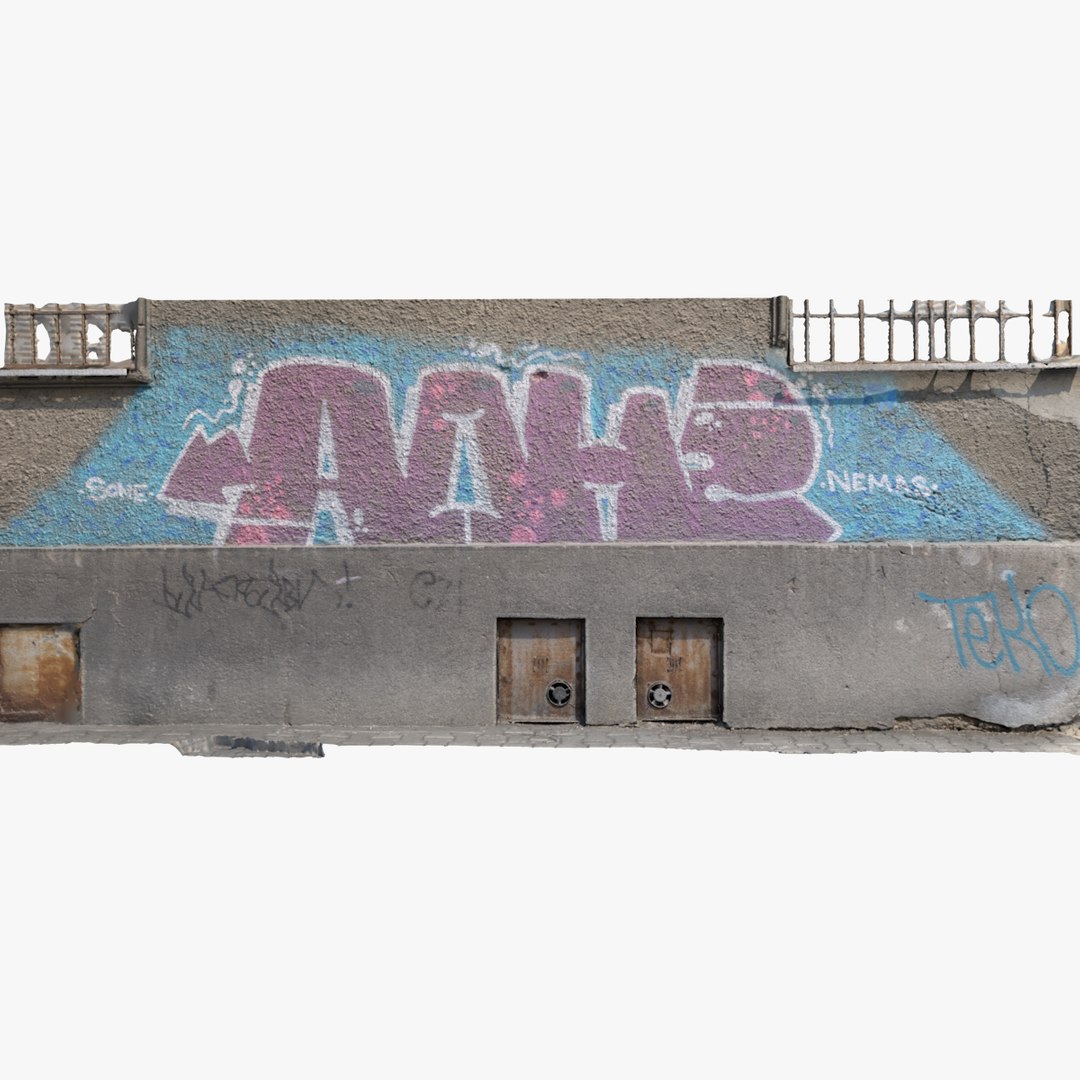 Facade with graffiti model - TurboSquid 2087162