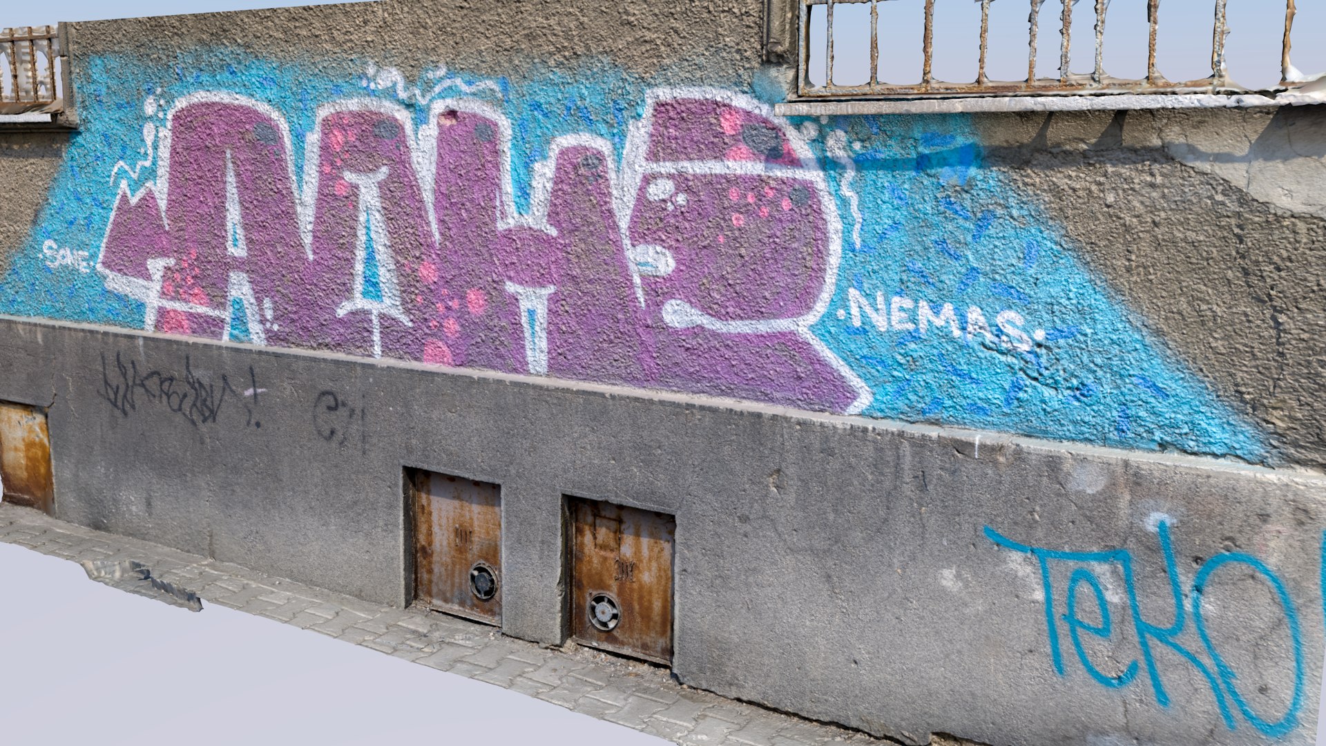 Facade With Graffiti Model - TurboSquid 2087162