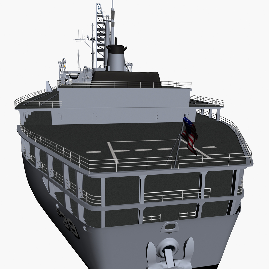 navy submarine tender vessels 3d model