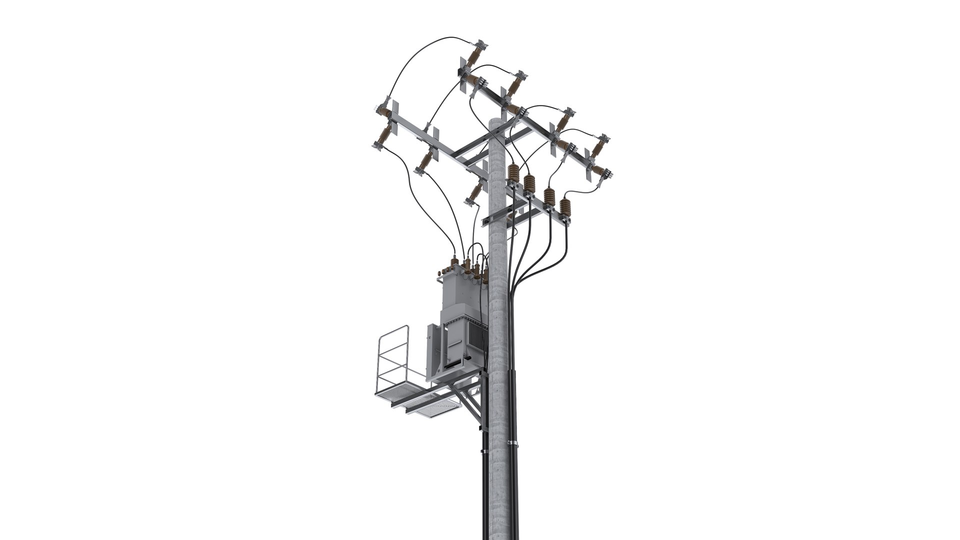 3D Electric Pole Power Transformer Model - TurboSquid 2208679