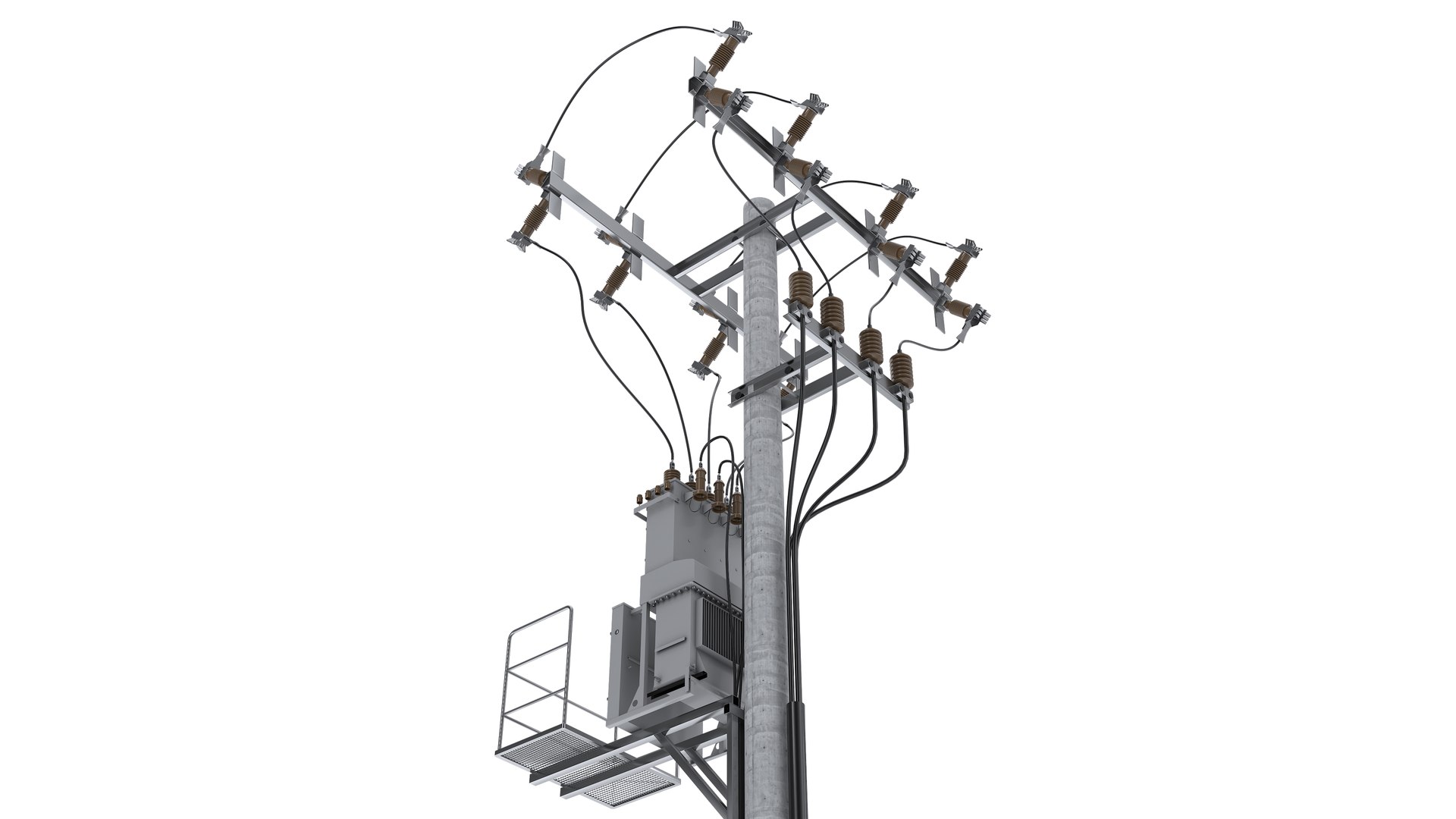 3D Electric Pole Power Transformer Model - TurboSquid 2208679