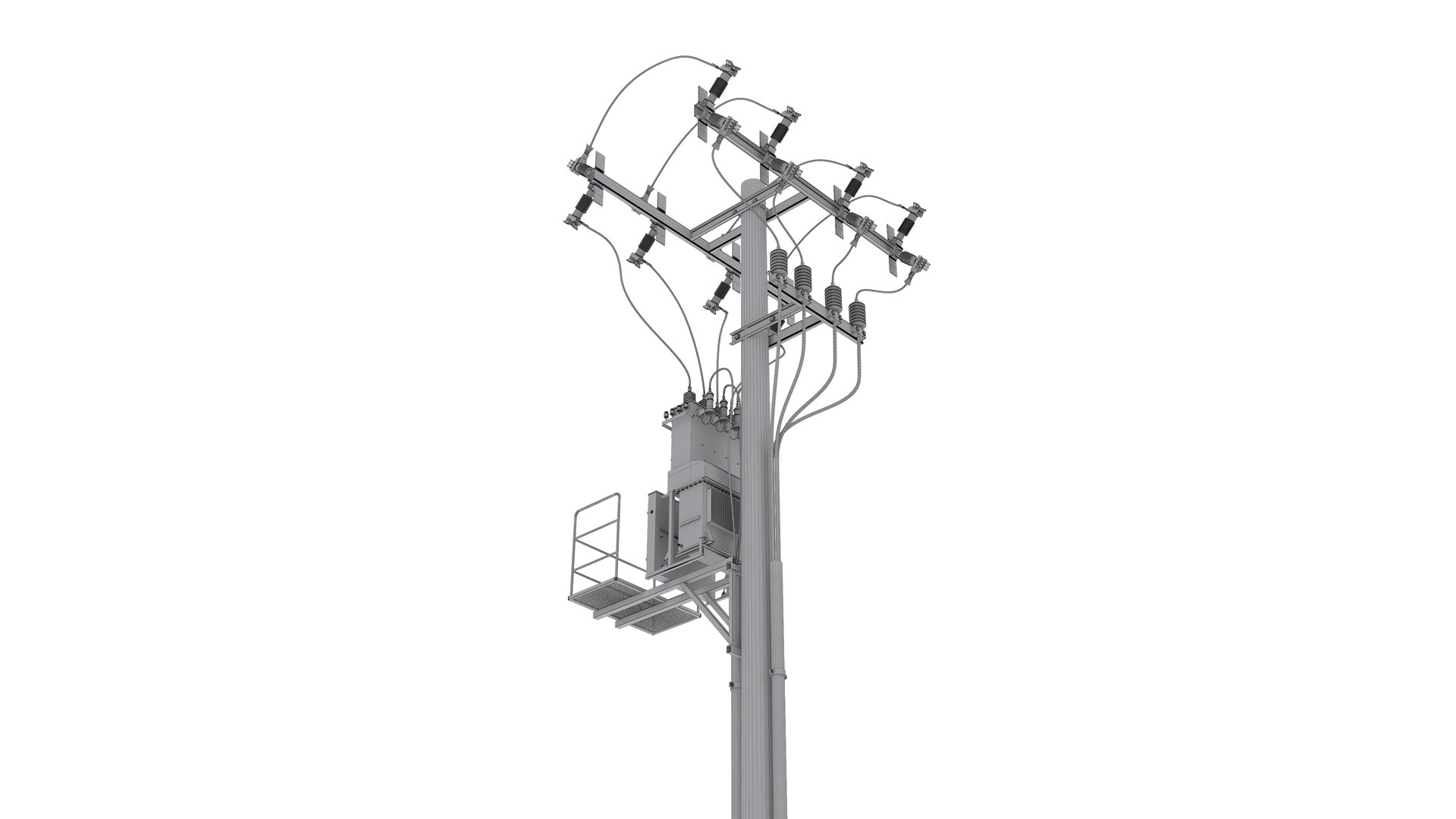 3D Electric Pole Power Transformer Model - TurboSquid 2208679