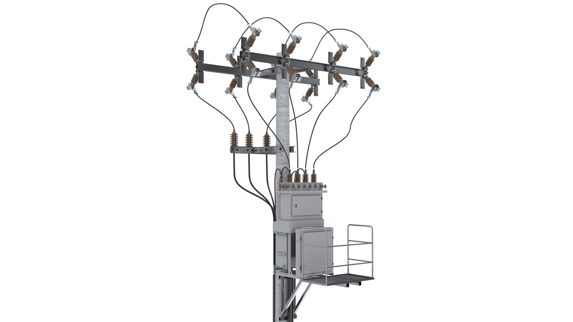 3D Electric Pole Power Transformer Model - TurboSquid 2208679