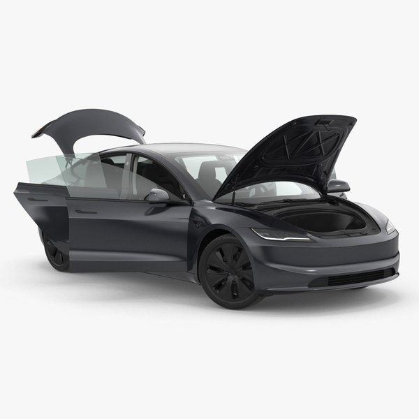テスラ モデル 3 2024 ステルス グレー ライトオン リグ3Dモデル - TurboSquid 2256924