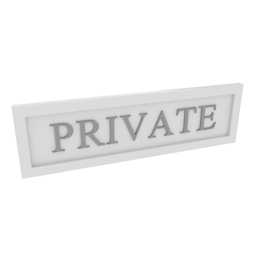 3D Private Sign - TurboSquid 1722635