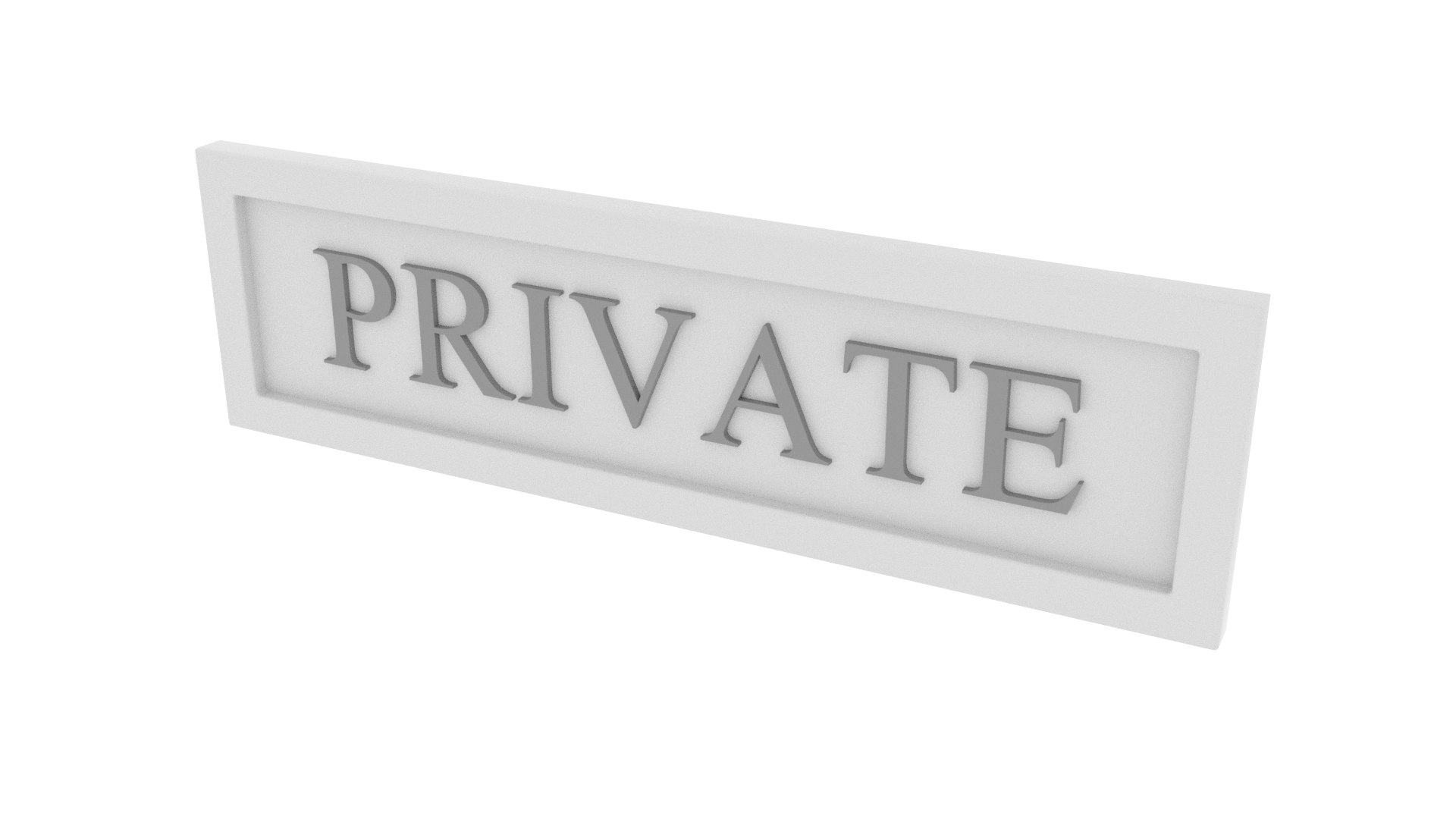 3D Private Sign - TurboSquid 1722635