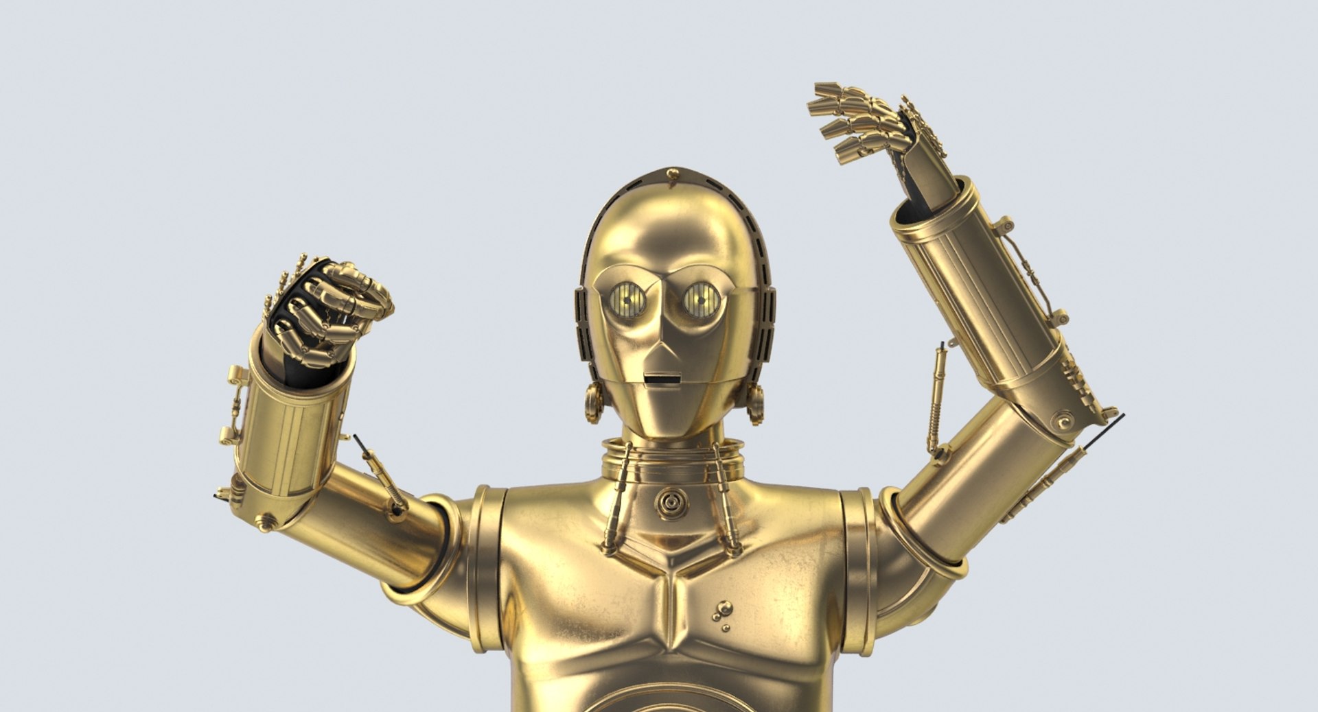 3d Model Of C3po Scared