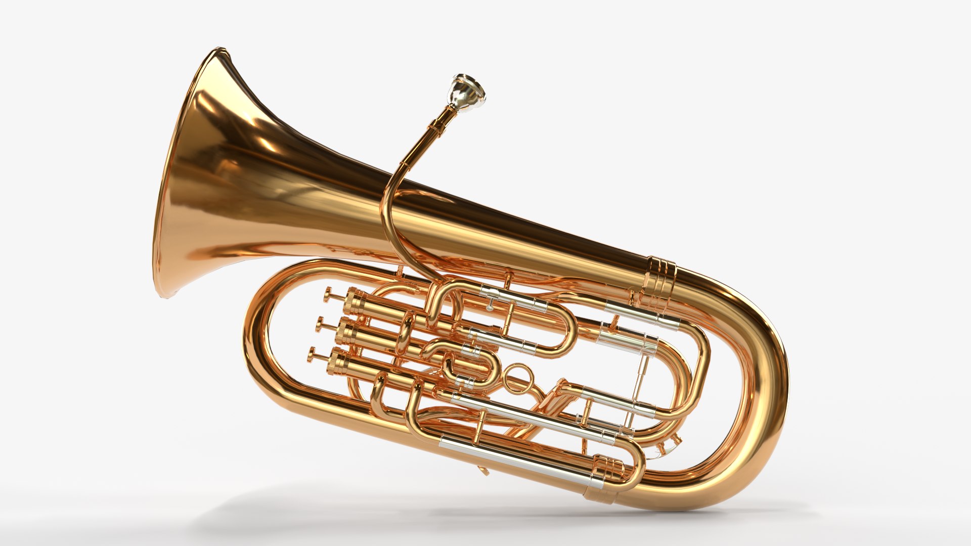 Euphonium Three Materials Brass Copper And Silver 3D - TurboSquid 2246537