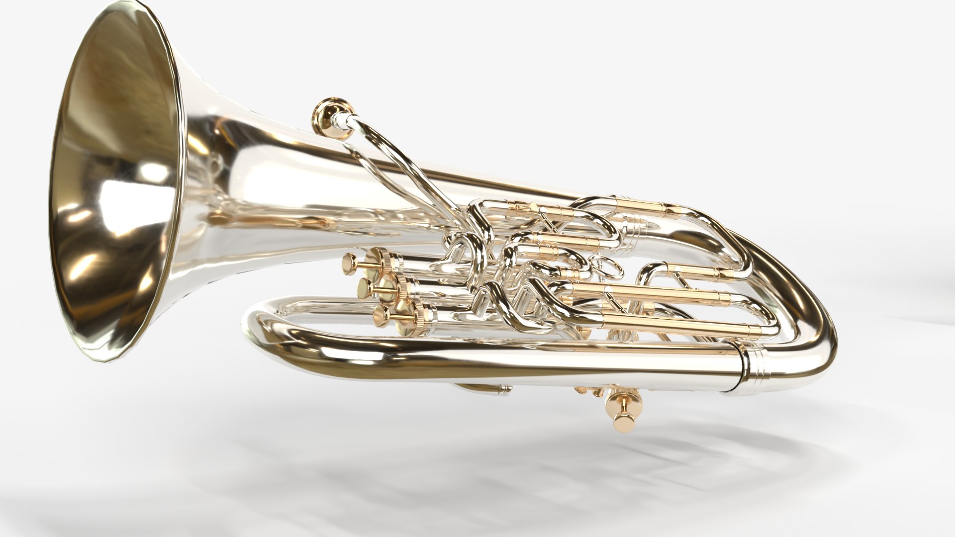 Euphonium Three Materials Brass Copper And Silver 3D - TurboSquid 2246537