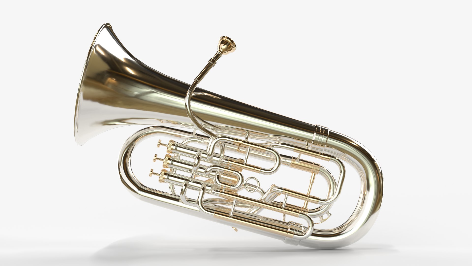 Euphonium Three Materials Brass Copper And Silver 3D - TurboSquid 2246537