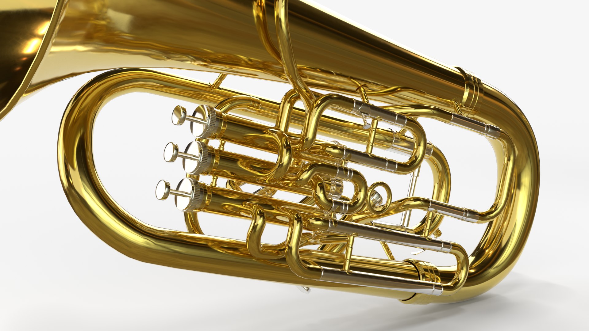 Euphonium Three Materials Brass Copper And Silver 3D - TurboSquid 2246537