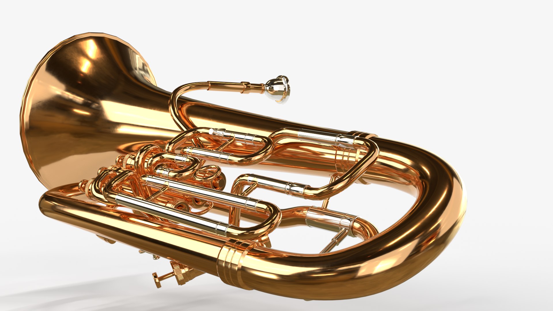 Euphonium Three Materials Brass Copper And Silver 3D - TurboSquid 2246537