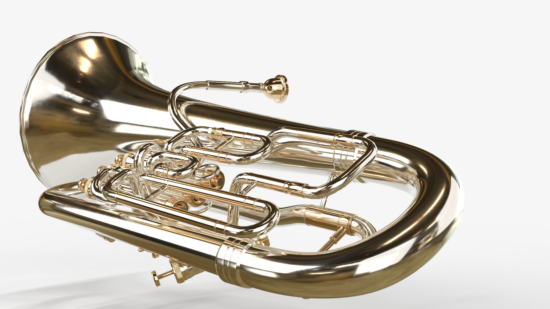 Euphonium Three Materials Brass Copper And Silver 3D - TurboSquid 2246537