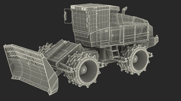 modelo 3d Compactador de residuos de vertedero polvoriento aparejado ...