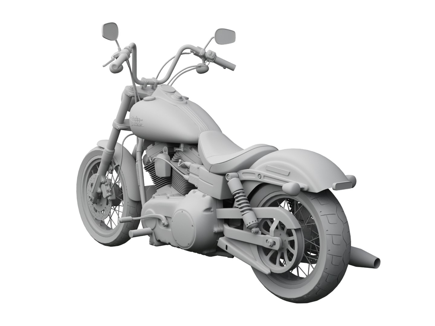 Cruiser Chopper Bike Harley Davidson 3d Max