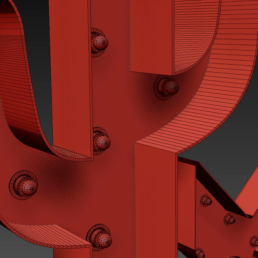 Lighted Metal Sign Set 3D Model - TurboSquid 1424313