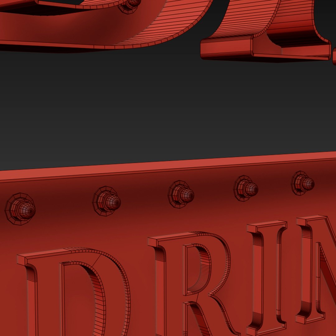 Lighted Metal Sign Set 3D Model - TurboSquid 1424313