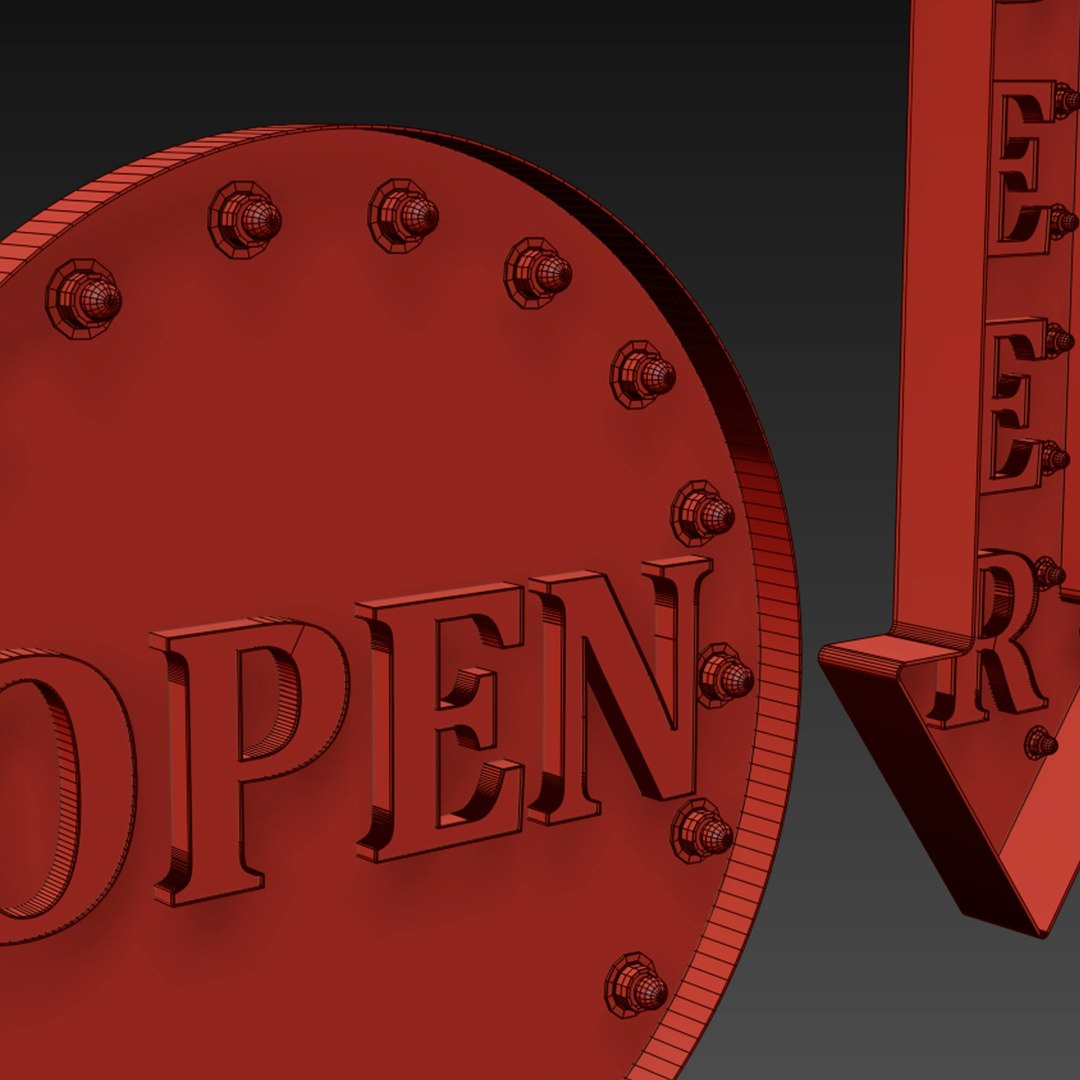 Lighted Metal Sign Set 3D Model - TurboSquid 1424313