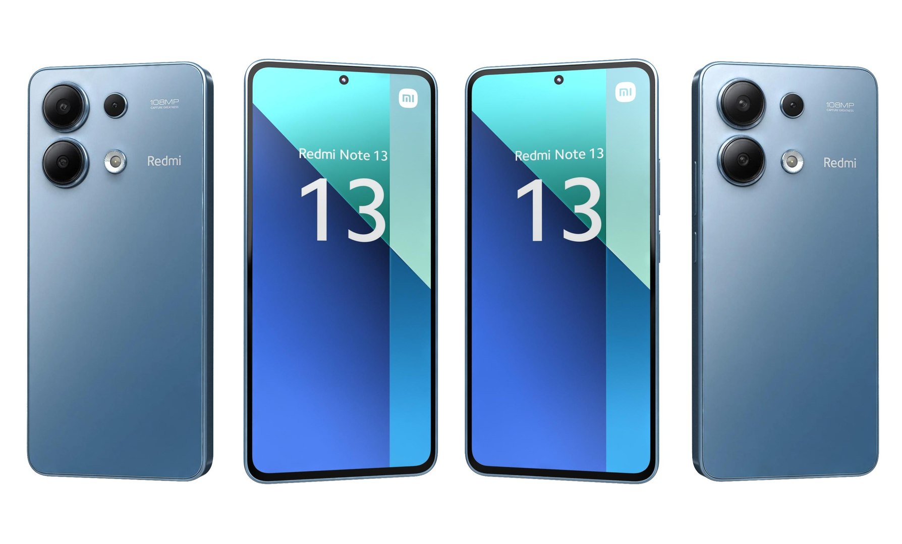 3D Xiaomi Redmi Note 13 4G Blue model - TurboSquid 2180758