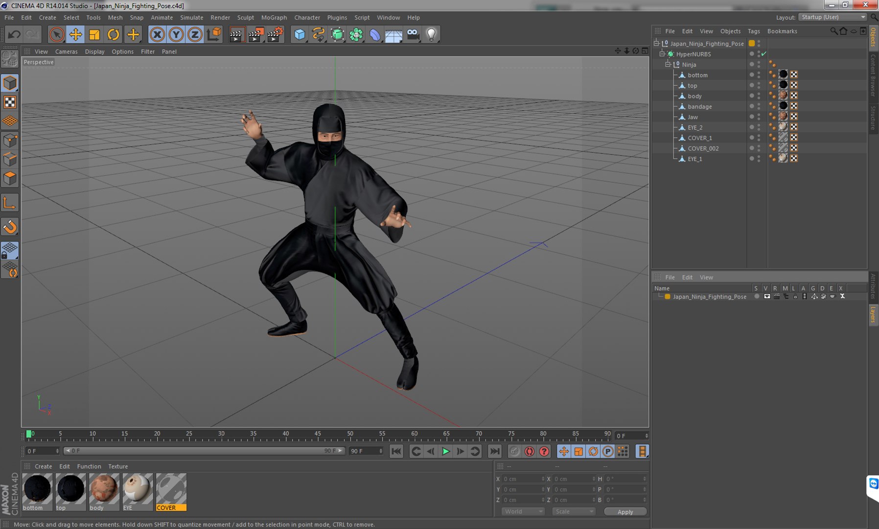 3D Japan Ninja Fighting Pose - TurboSquid 1150943