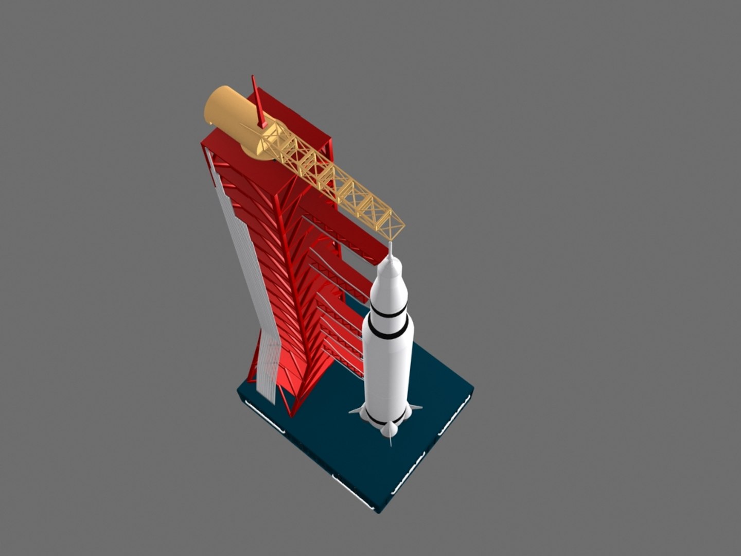 3d Model Of Saturn V Pad