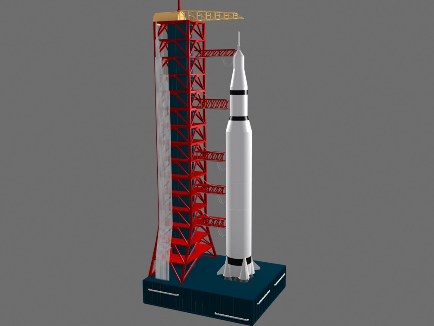 3d Model Of Saturn V Pad