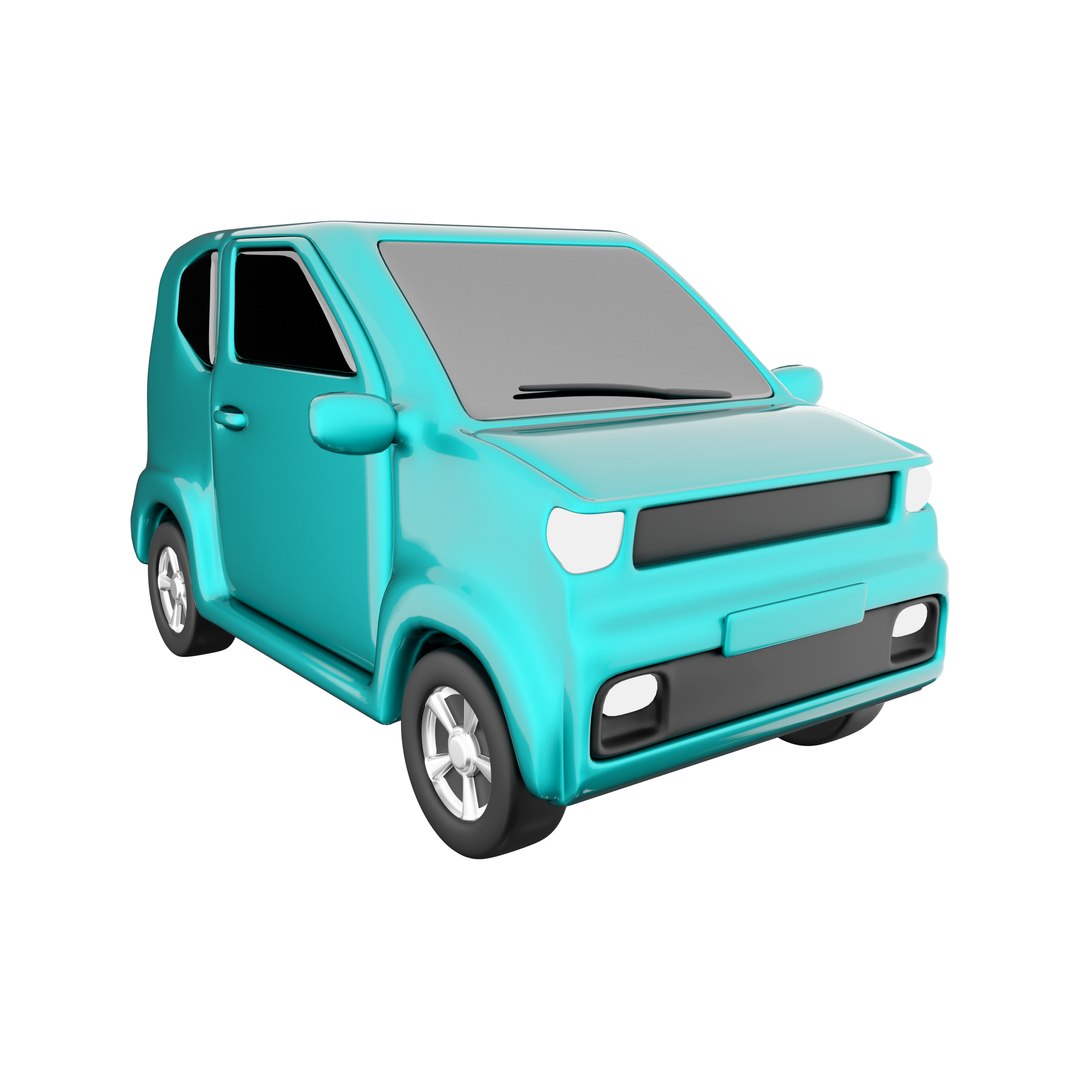 3D 3d Turquoise Electric Car Icon - TurboSquid 2063109
