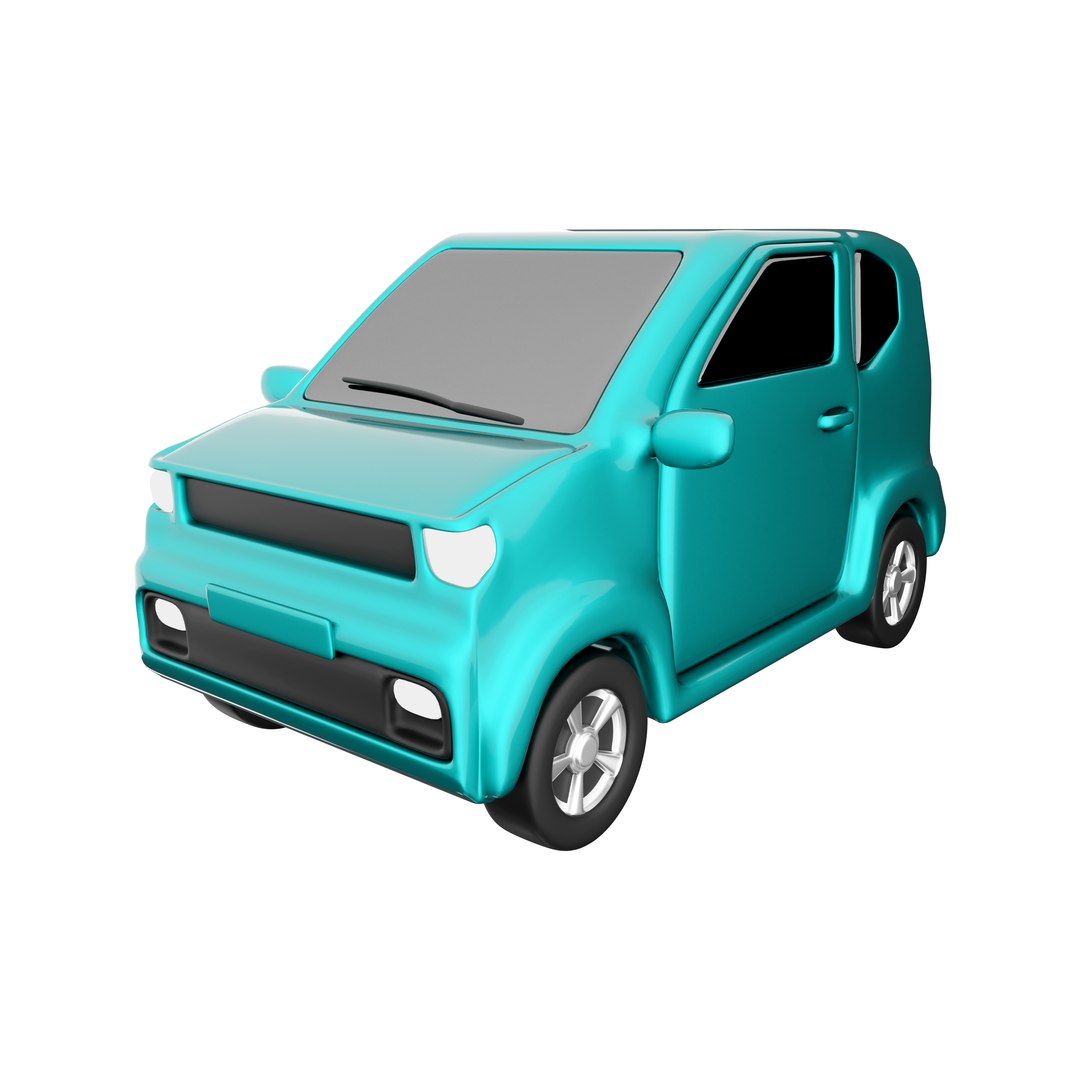 3D 3d Turquoise Electric Car Icon - TurboSquid 2063109