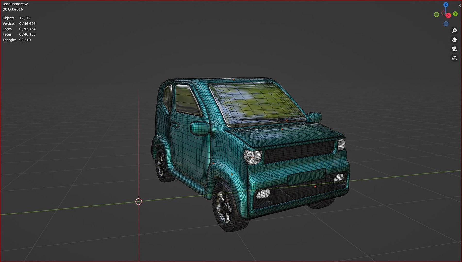 3D 3d Turquoise Electric Car Icon - TurboSquid 2063109