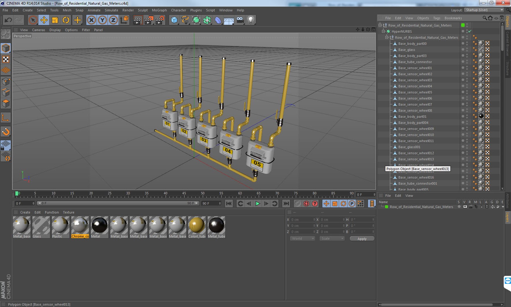 3D Row Residential Natural Gas - TurboSquid 1278019