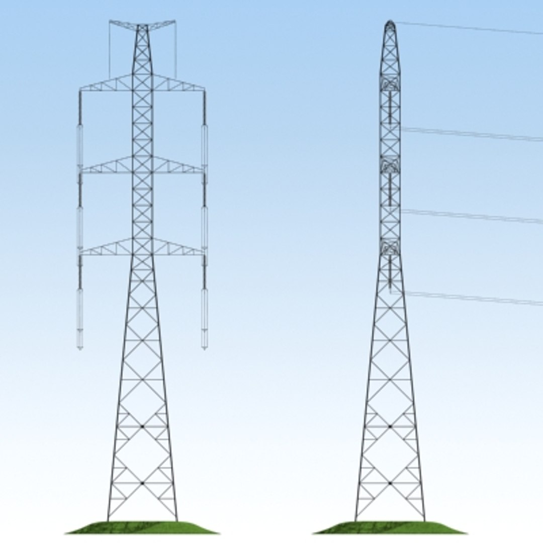 Tension Power Lines 3d Model