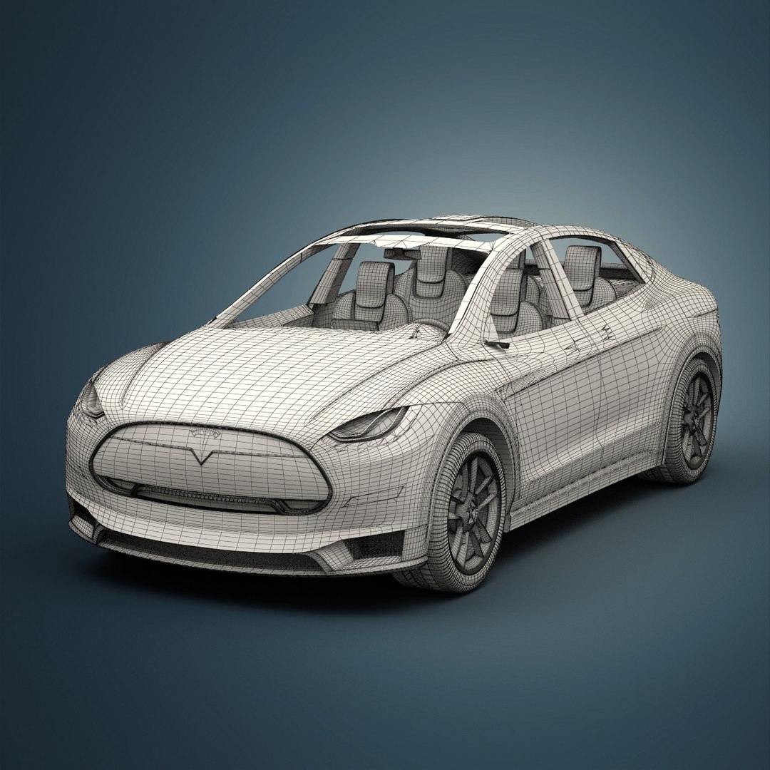 3d tesla x electric car
