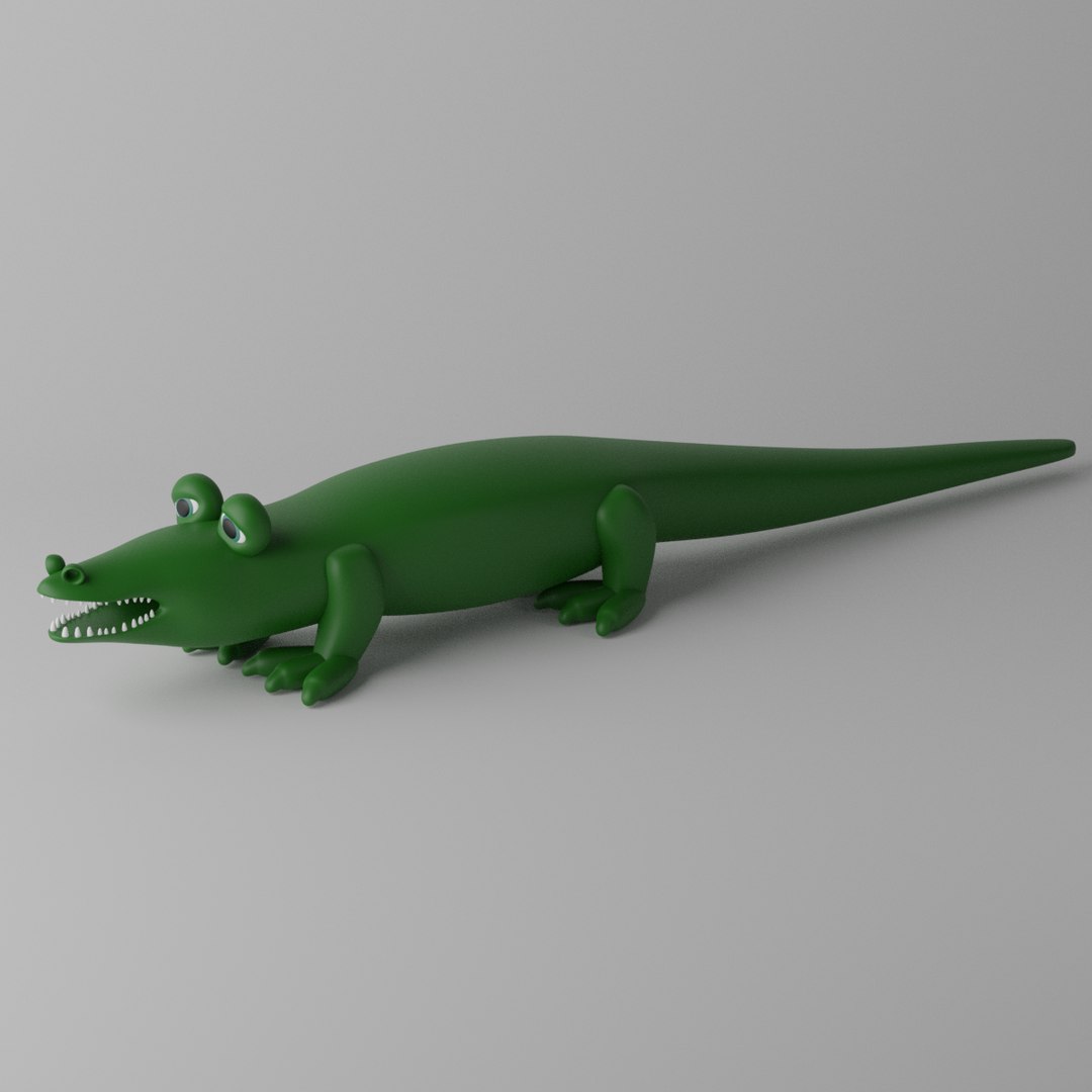Cartoon Crocodile Alligator 1 3D - TurboSquid 2097583